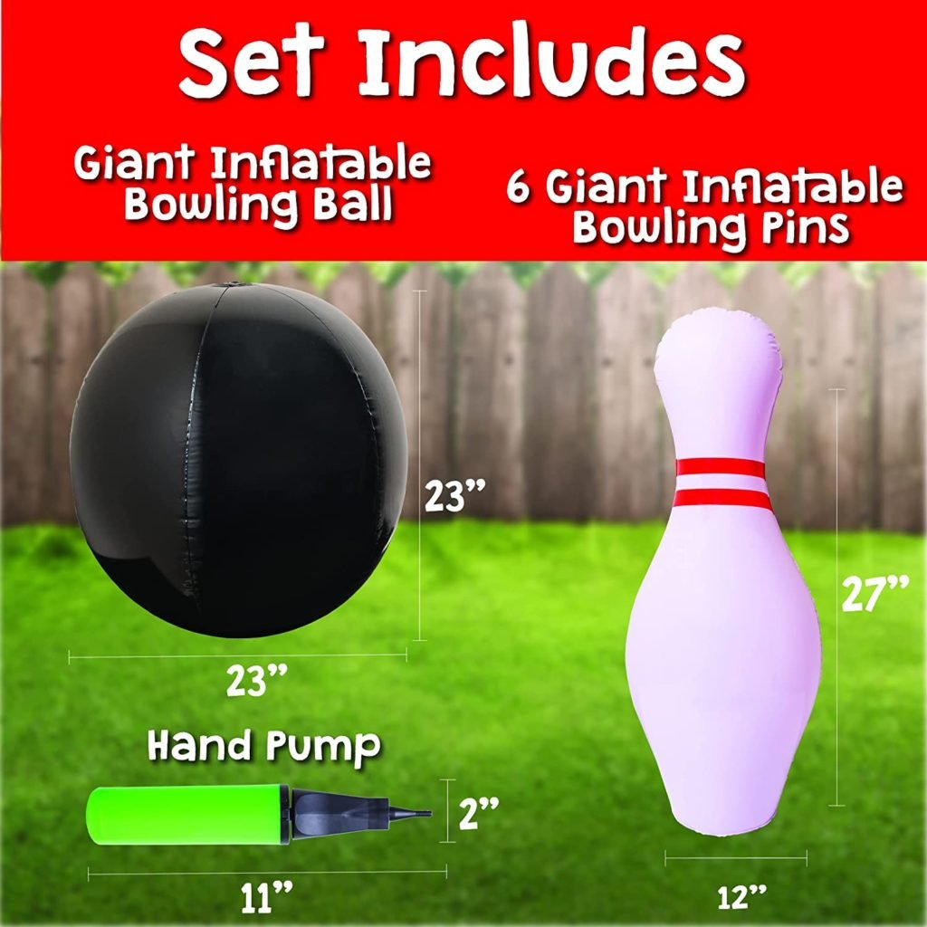 Giant Inflatable Bowling Game Set for Kids – Jumbo Bowling Ball and ...